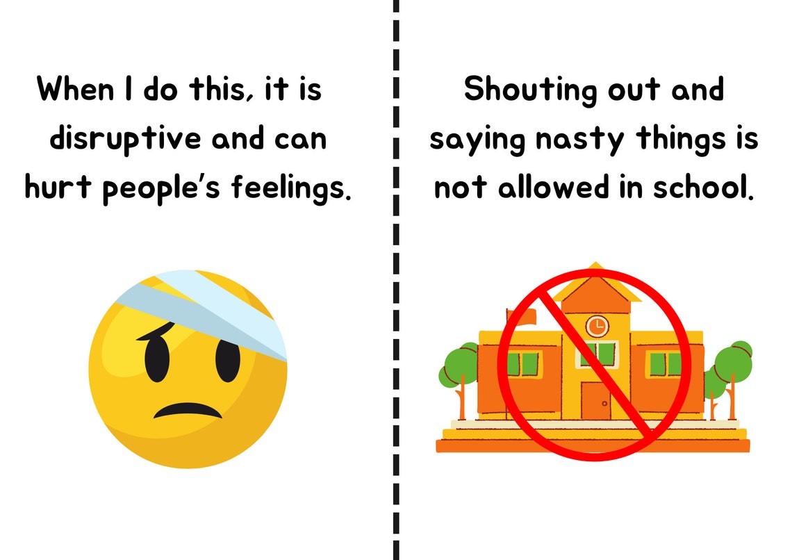Being Polite Social Story No Shouting or Saying Nasty Things Children ...