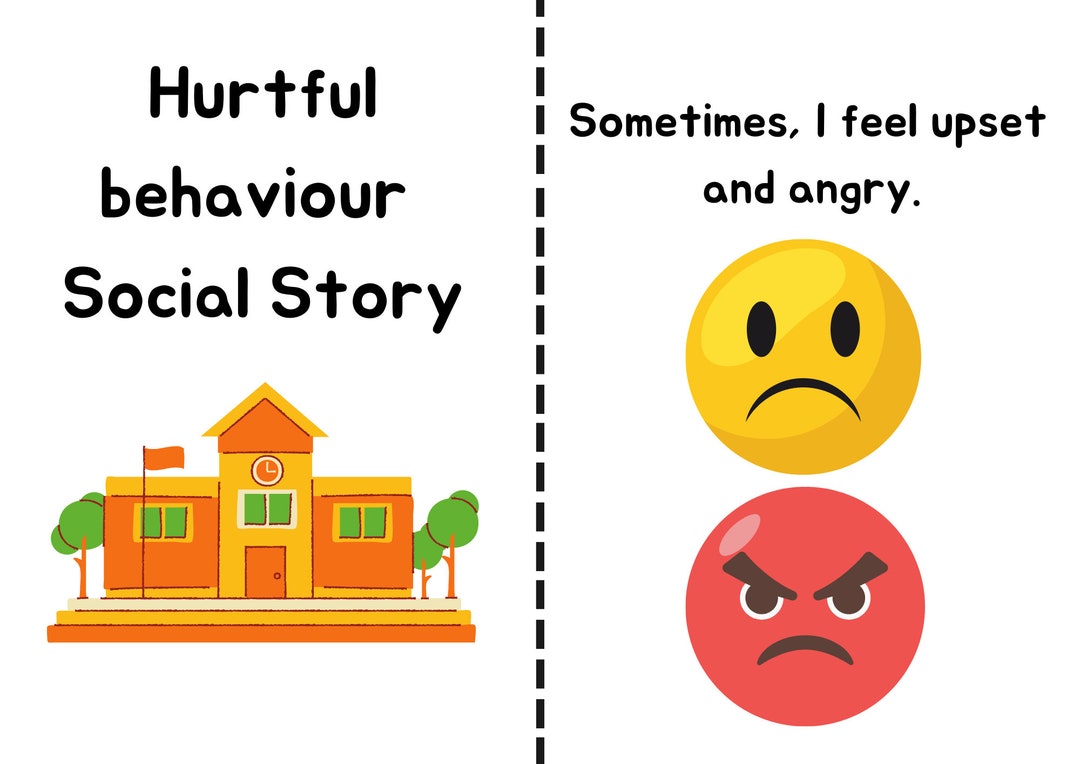 Hurtful Behaviour Social Story | Hitting Punching Kicking Pushing ...