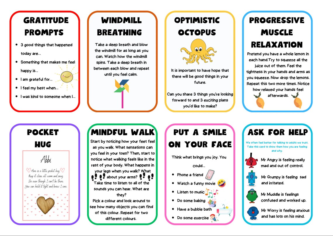 Child Coping Cards | Calming Strategies | Emotion Regulation for ...