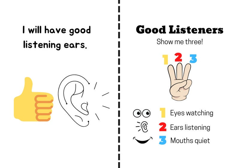 Behaviour and Listening Social Story Following Instructions - Etsy