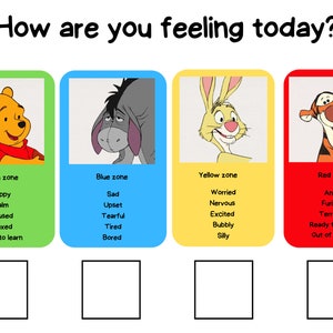 Emotion Check in Emotional Regulation School Winnie the Pooh Emotions ...