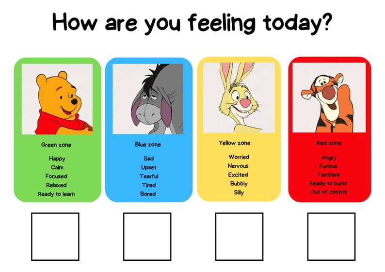 Emotion Check in Emotional Regulation School Winnie the Pooh Emotions ...