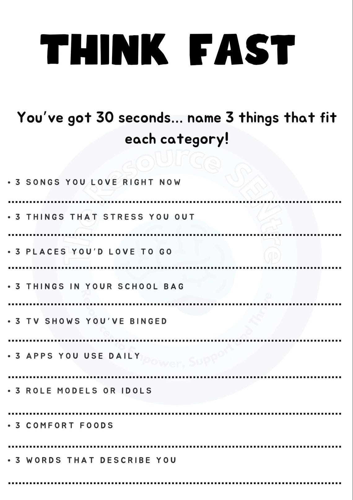 Teen Therapy Icebreaker Games | Conversation Starters, Counselling ...