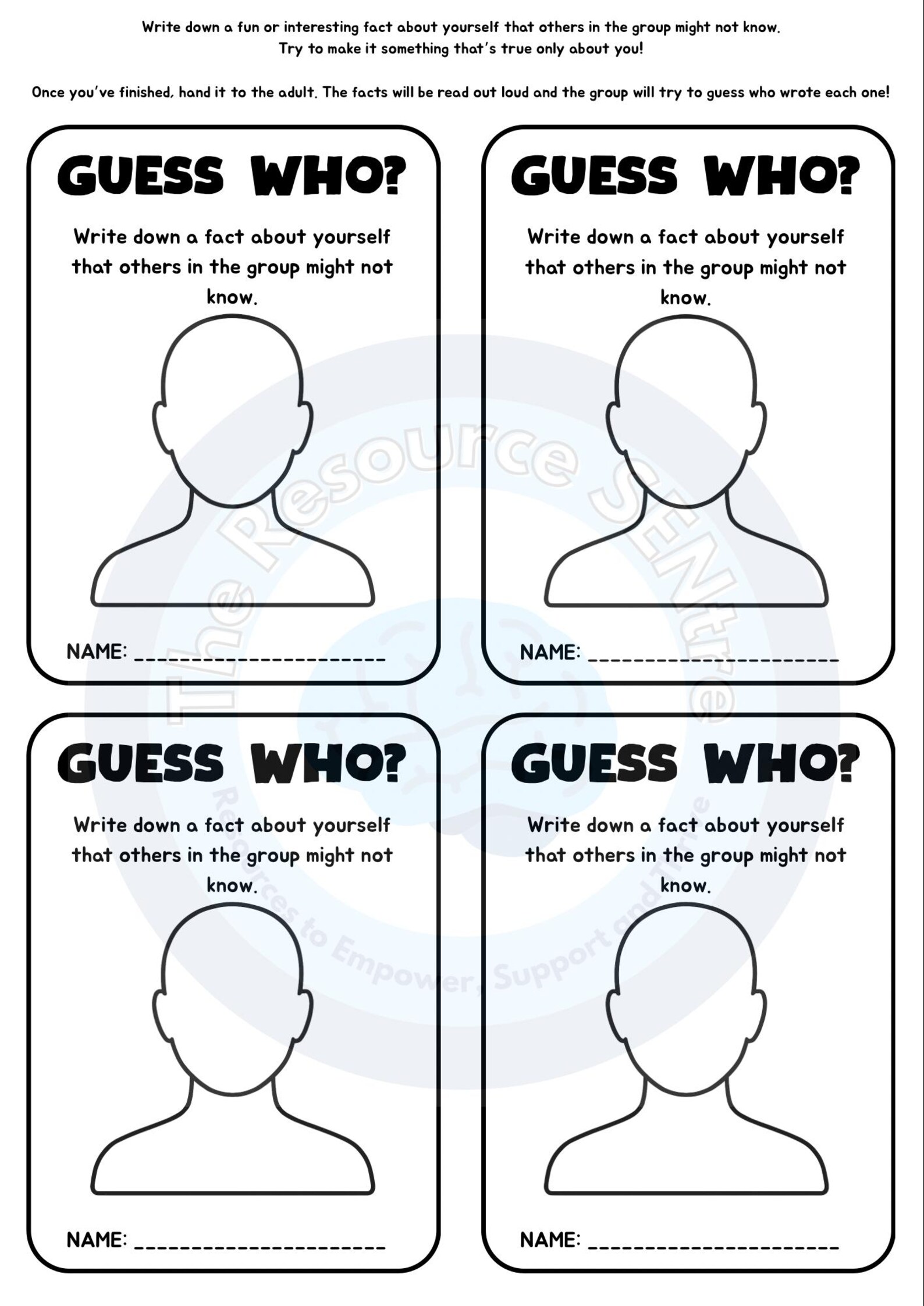 Get to Know You | Guess Who Icebreakers | Group Game for Children - Etsy