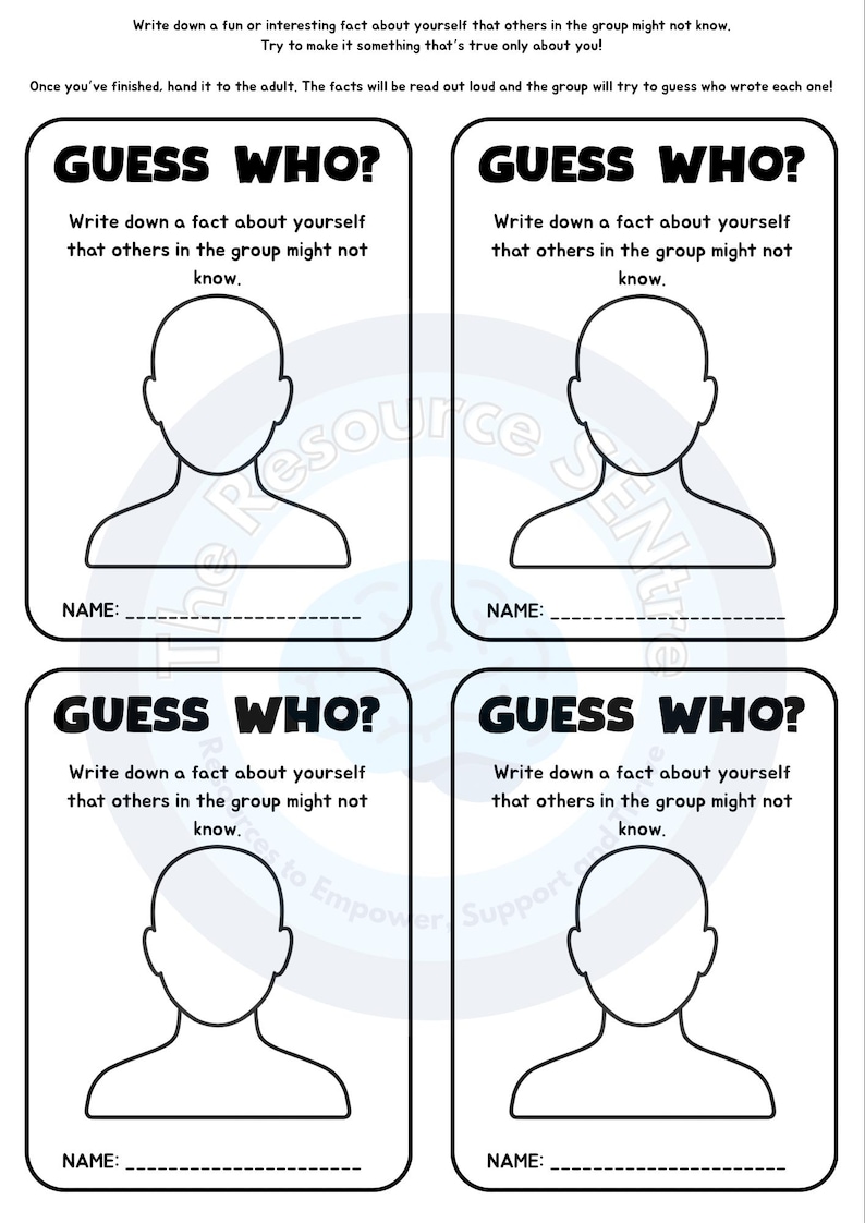 Get to Know You | Guess Who Icebreakers | Group Game for Children - Etsy
