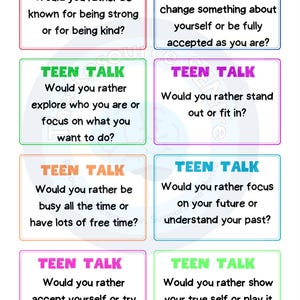 Would You Rather Therapy Game for Teens | Mental Health Question Cards ...