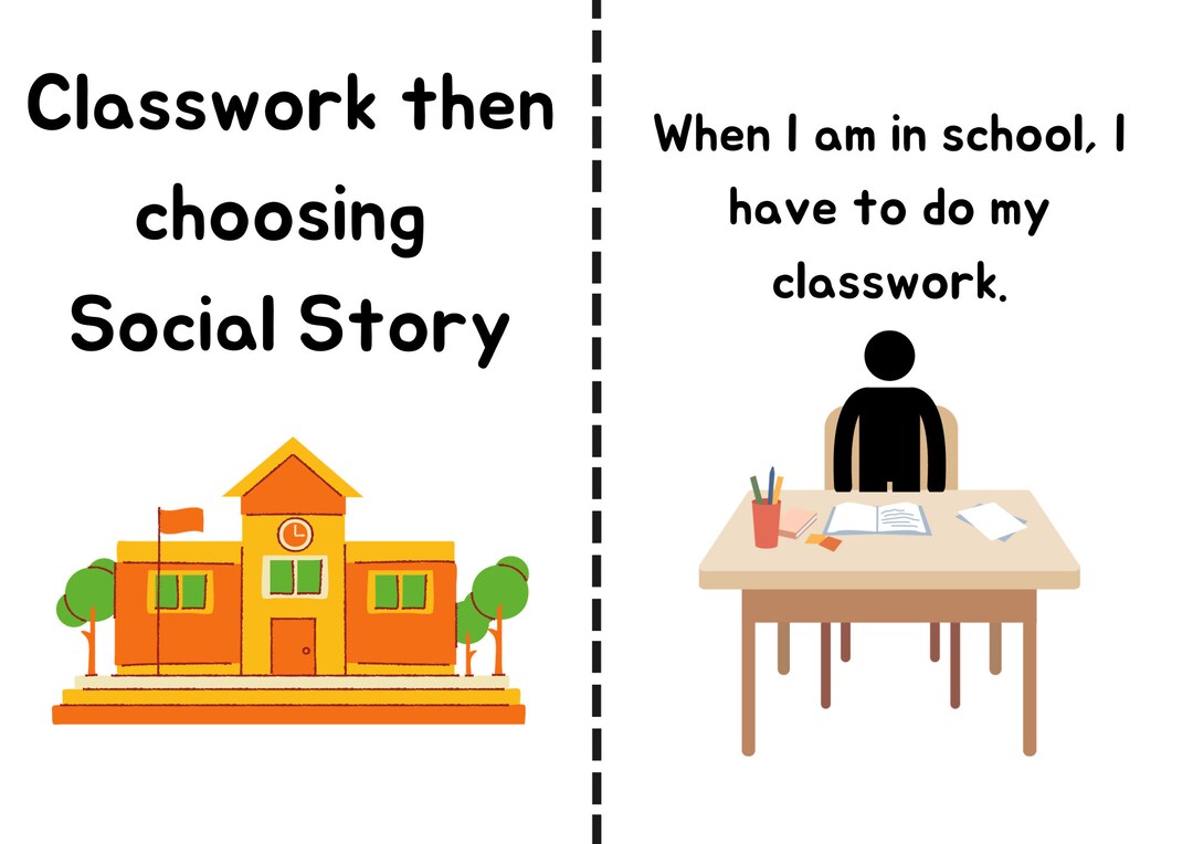 Classwork Then Choosing Social Story | Completing Classwork First ...