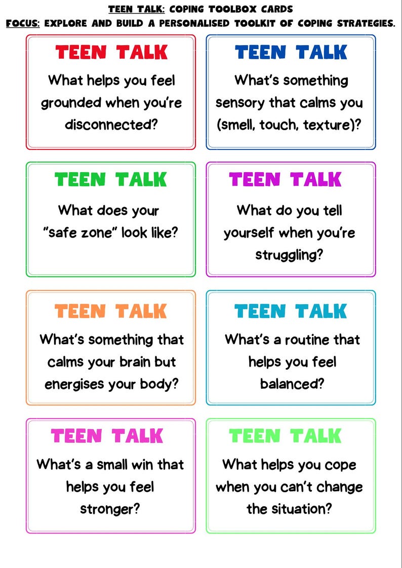 Question Card Bundle Therapy for Teens | Conversation Starters ...