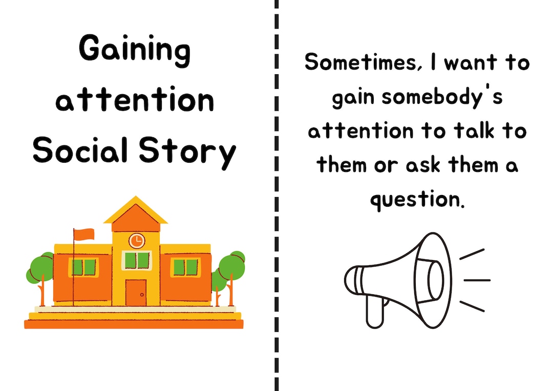Getting Attention Social Story | Gaining Somebody’s Attention | Being ...