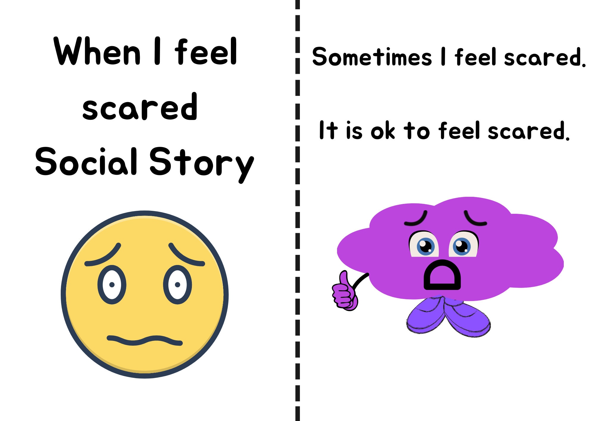 Feeling Scared Social Story - Etsy