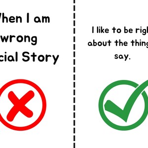 When I Am Wrong Social Story Its Ok to Get Things Wrong Social Story ...