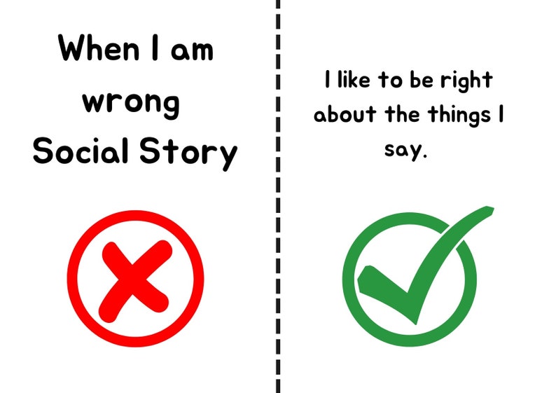 When I Am Wrong Social Story It’s Ok to Get Things Wrong Social Story ...