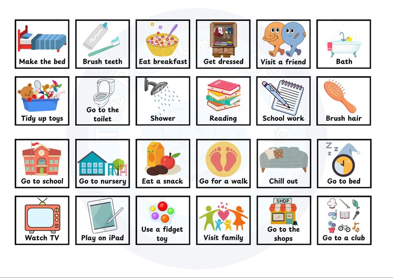 Child Visual Timetable Printable Home Daily Routine Child Chore Chart ...