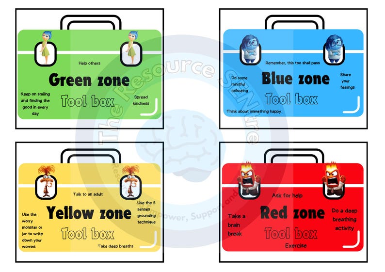 Inside Out 2 Zones of Regulation Lanyard Cards (digital Download) - Etsy