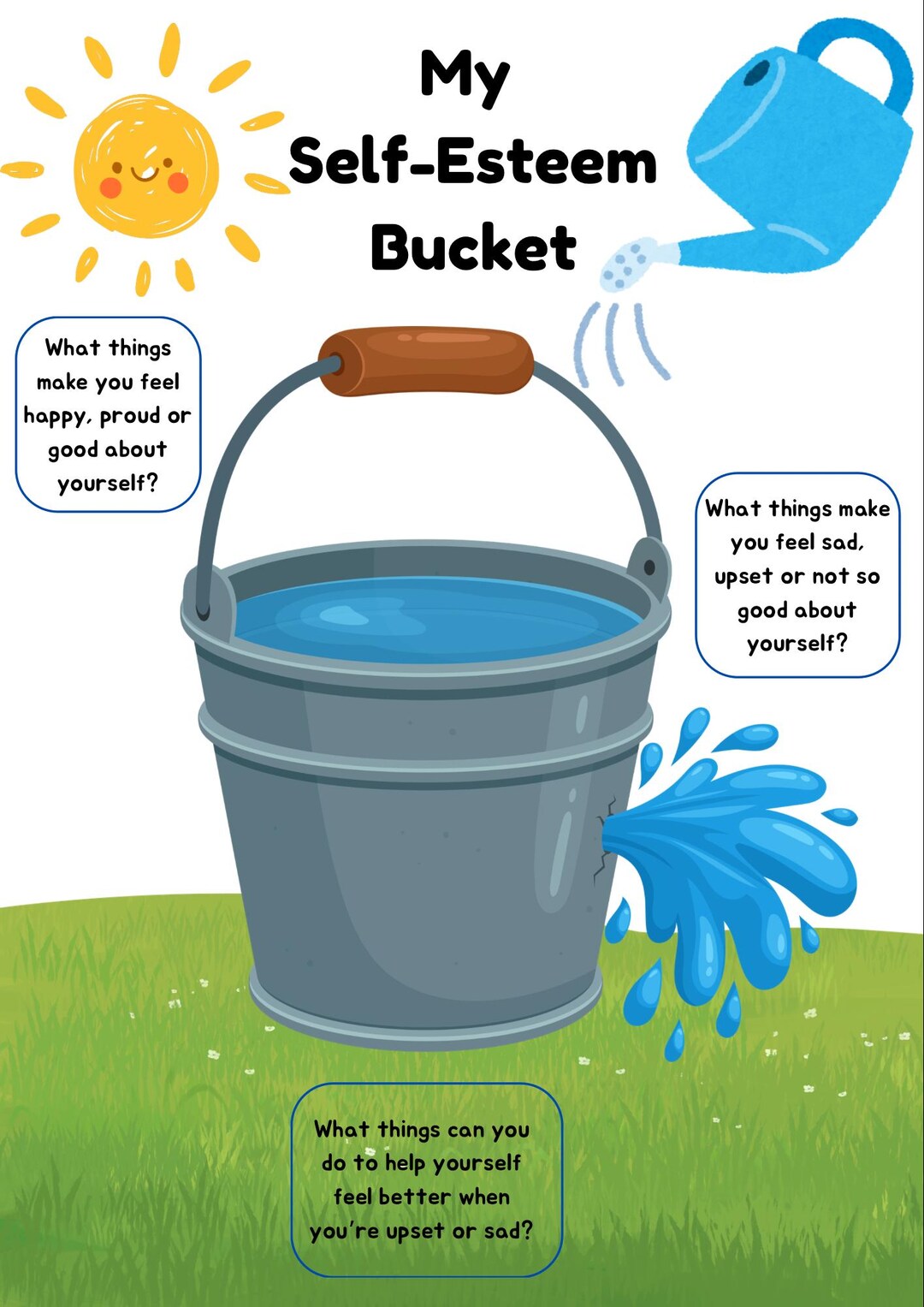 My Self Esteem Bucket Activity - Etsy