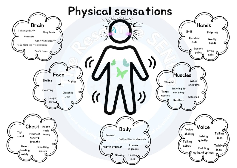 Physical Sensations Physical Signs of Emotions CBT - Etsy