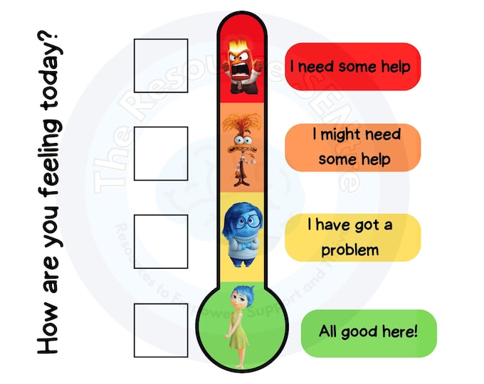 Inside Out 2 Emotion Check in | Inside Out 2 Feelings Thermometer - Etsy