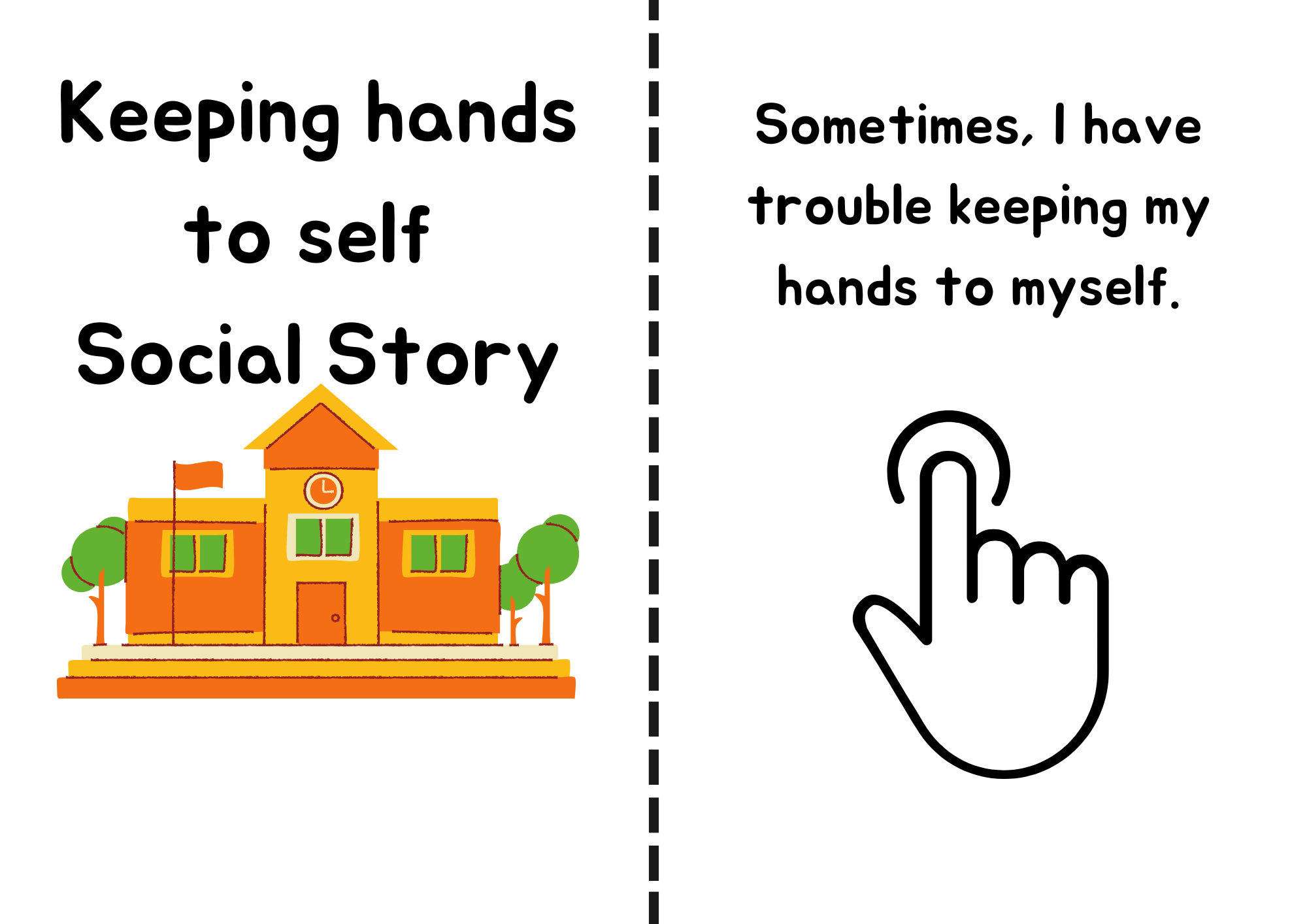 Keeping Hands to Self Social Story | Inappropriate Touching Social ...