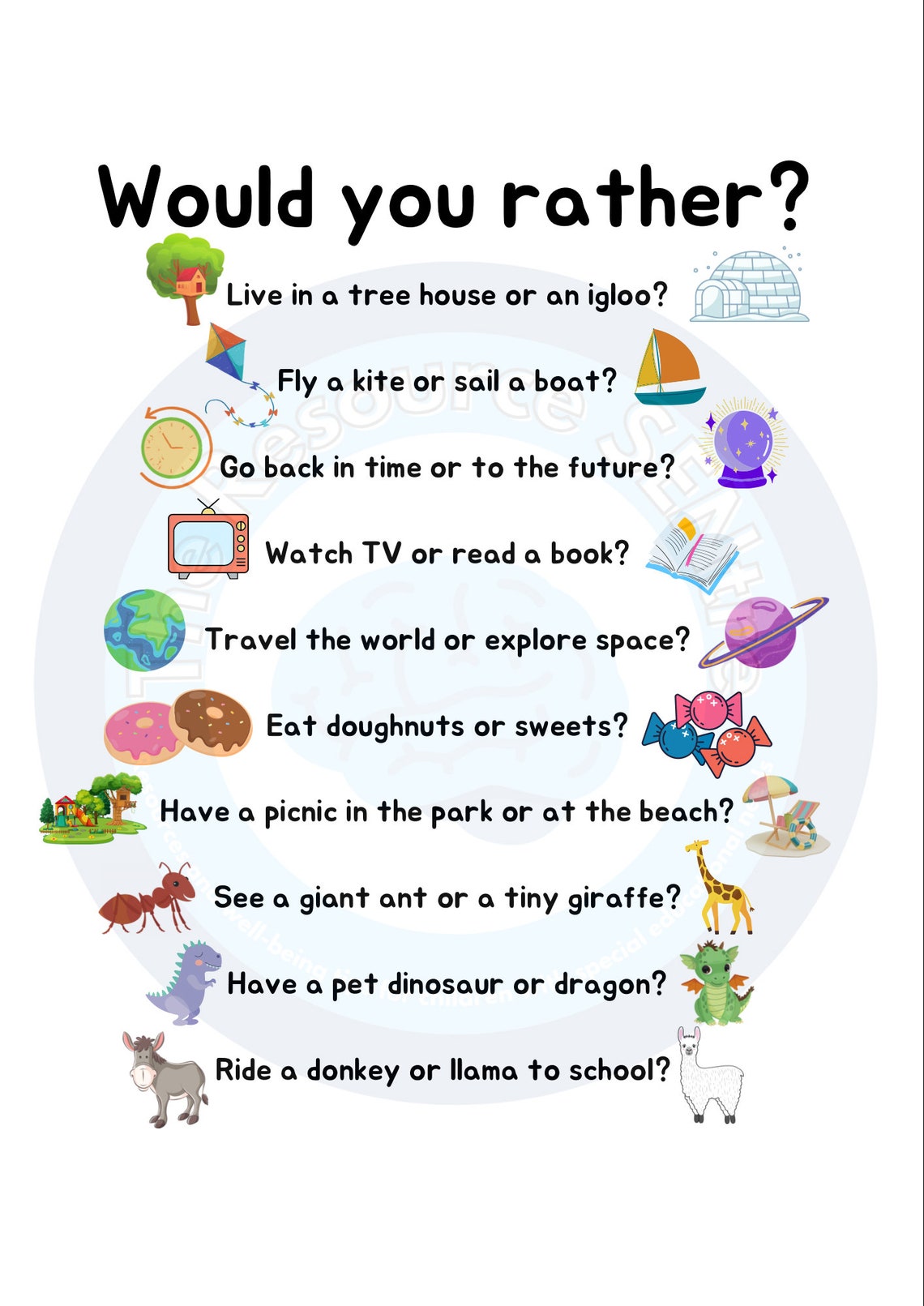 Children Icebreaker Questions Would You Rather Game Would You Rather ...