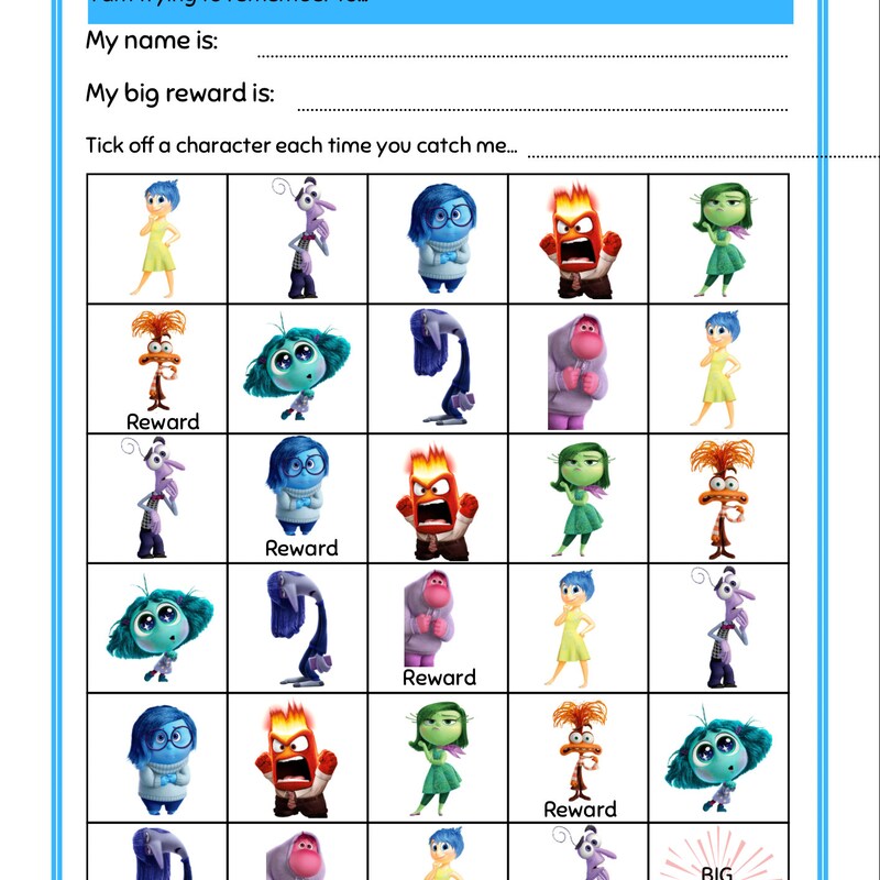 Inside out behavior chart - Etsy.de