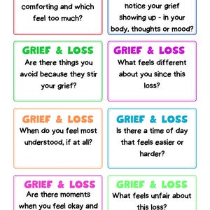 Grief and Loss Conversation Cards | Printable Bereavement Support ...