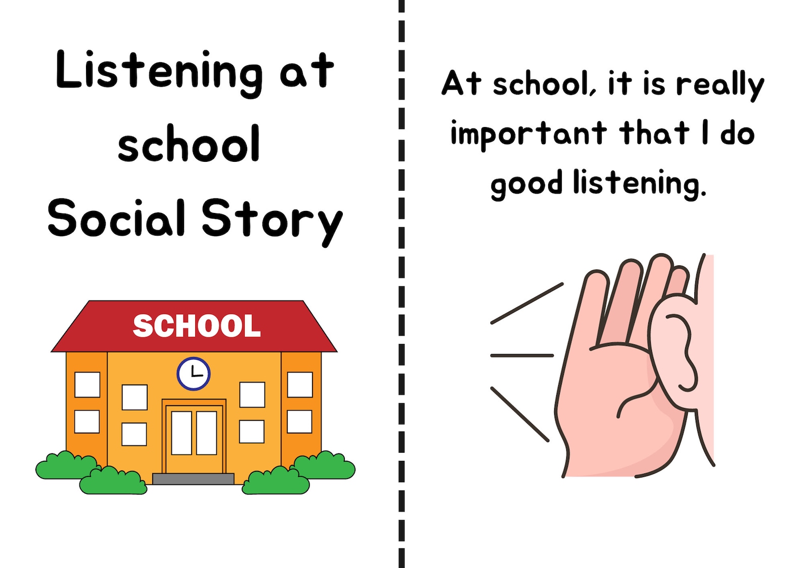 Listening Social Story Good Listening in School - Etsy