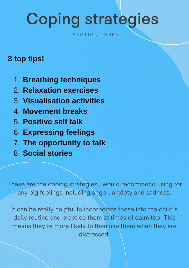 Emotion Regulation Workbook: Coping Strategies for Children - Etsy