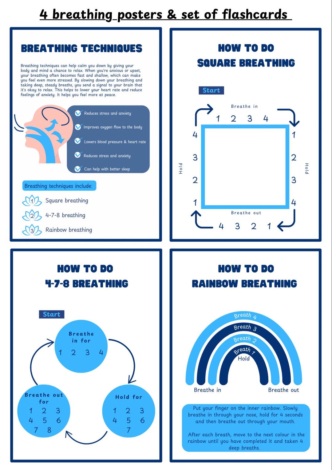 Breathing Exercises | Breathing Techniques | Breathing Posters ...