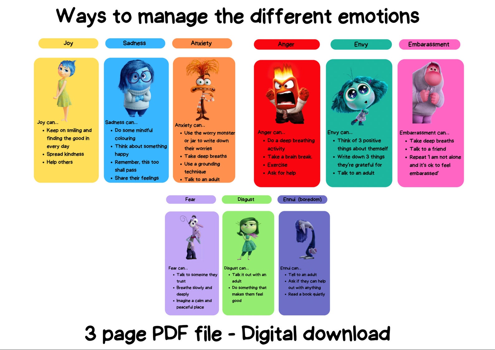 Inside Out 2 Emotions | Inside Out 2 Coping Strategies | Inside Out 2 How to Manage Emotions ...