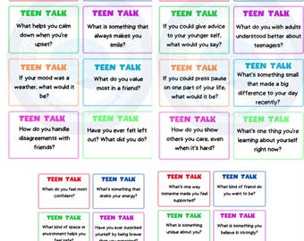 Teen Therapy Question Cards: Conversation Starters - Etsy
