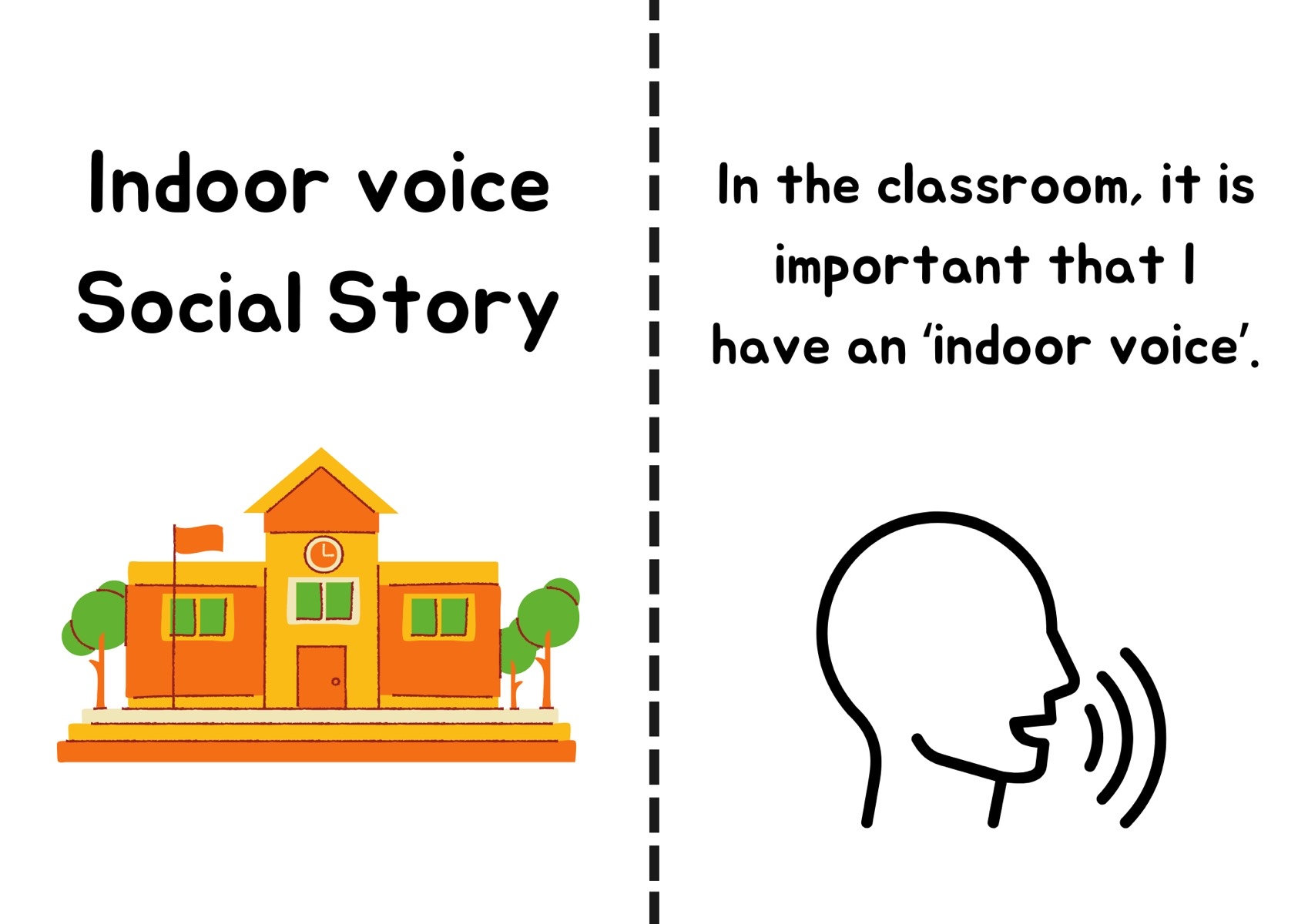 Indoor Voice Social Story Talking Loudly or Shouting Out in Class ...