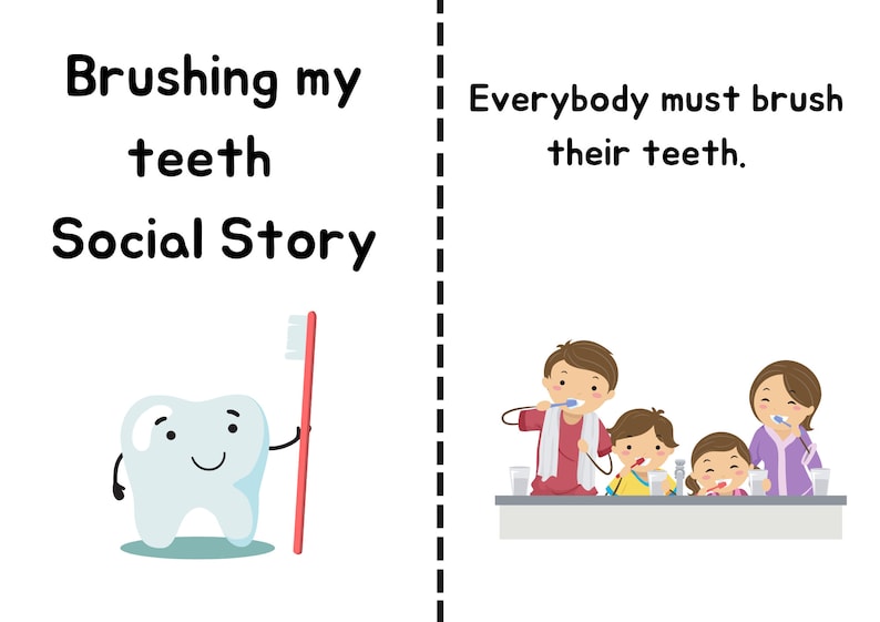 Brushing My Teeth Social Story - Etsy
