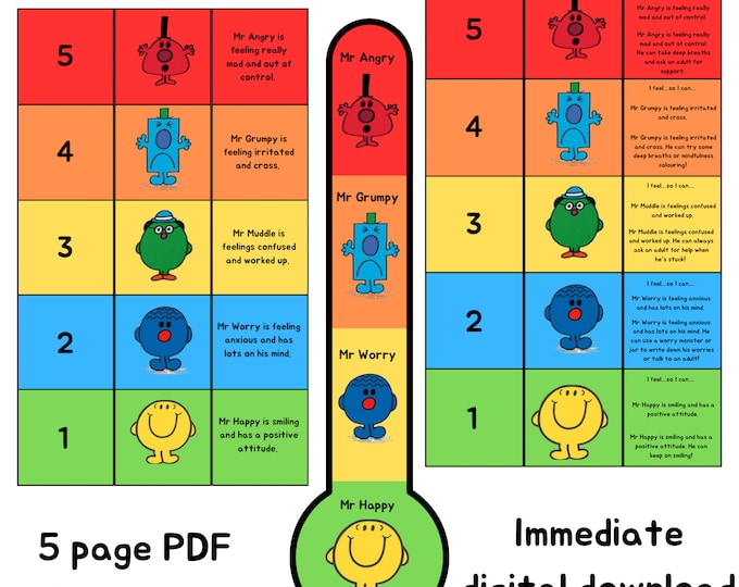 Emotion Check in Emotional Regulation School Mr Men Emotions Digital ...