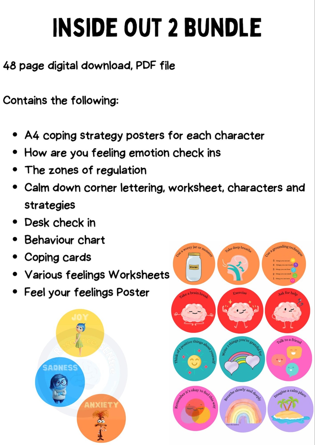 Inside Out 2 Bundle Inside Out 2 Emotions Inside Out 2 Characters 48 ...