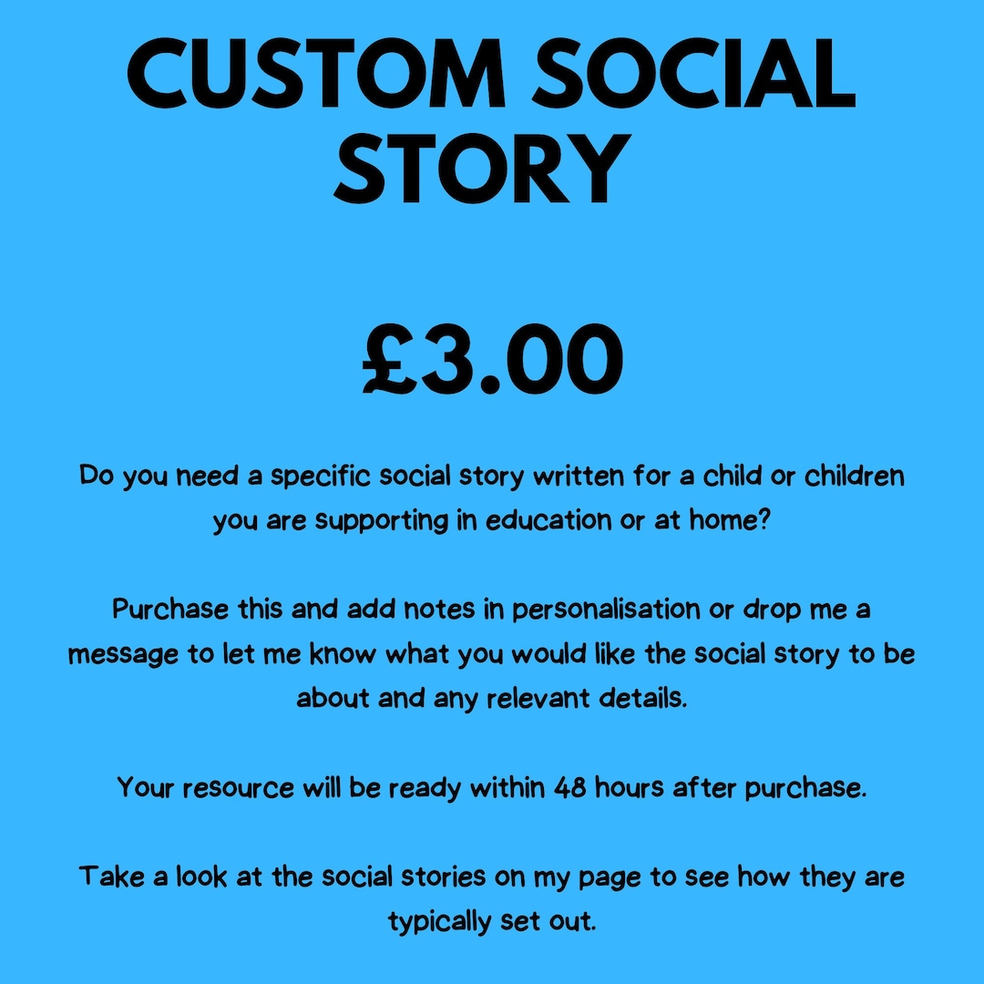 Custom Social Story | Personalised Social Story | Create Your Own ...