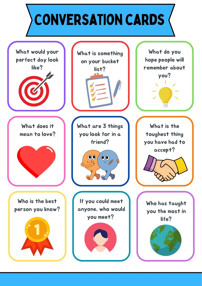 Children Icebreaker Questions | Children Conversation Cards | Get to ...