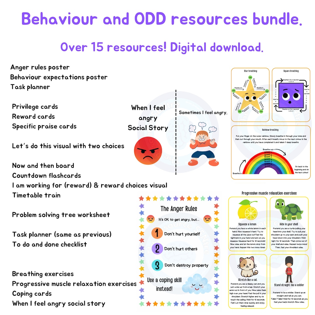 Behaviour Resources Bundle | Oppositional Defiant Disorder Strategies ...
