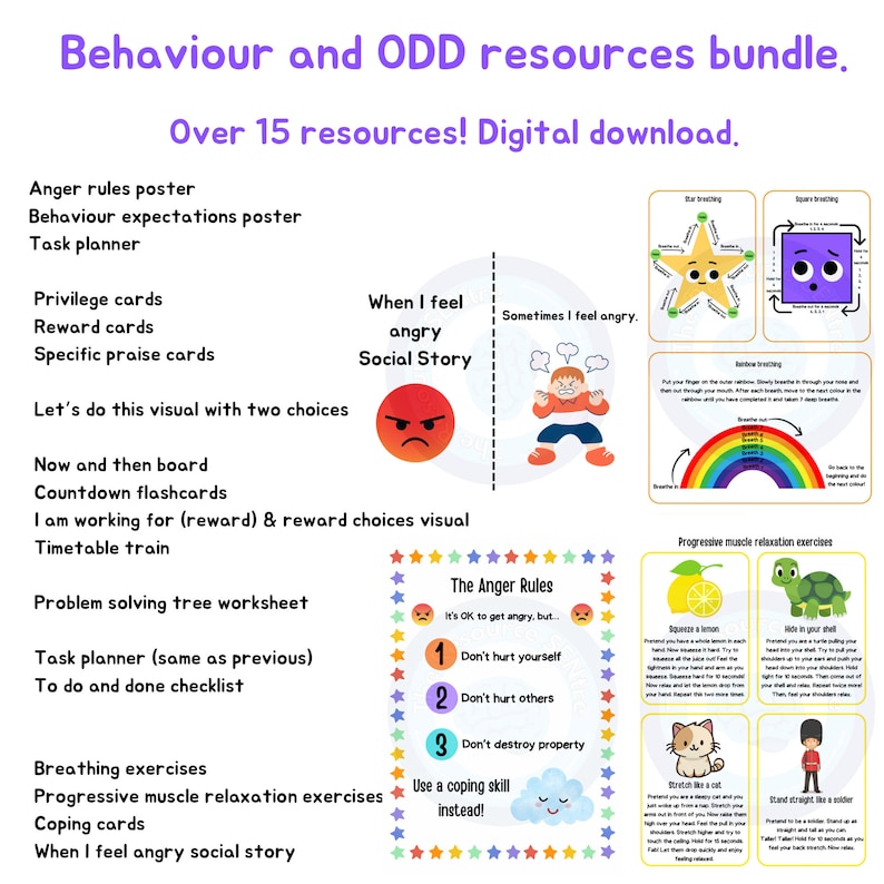 Behaviour Resources Bundle | Oppositional Defiant Disorder Strategies ...