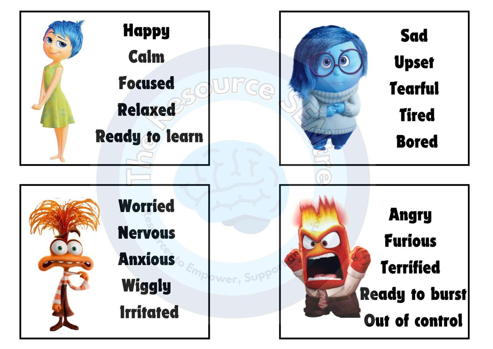 Inside Out 2 Zones of Regulation Lanyard Cards (digital Download) - Etsy
