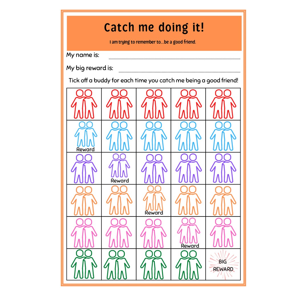 Good Friend Reward Chart | Catch Me Doing It Chart | Friendship Reward ...