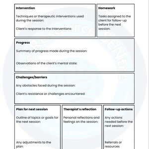 Therapist Notes Template: Client Session Record (PDF) - Etsy