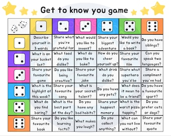 Dicebreaker Roll and Tell Game, Back to School, Icebreaker Activity for ...