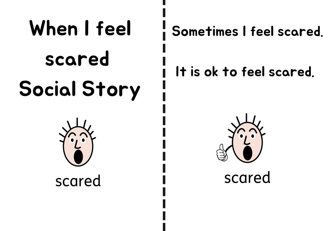 Feeling Scared Social Story Widgit - Etsy
