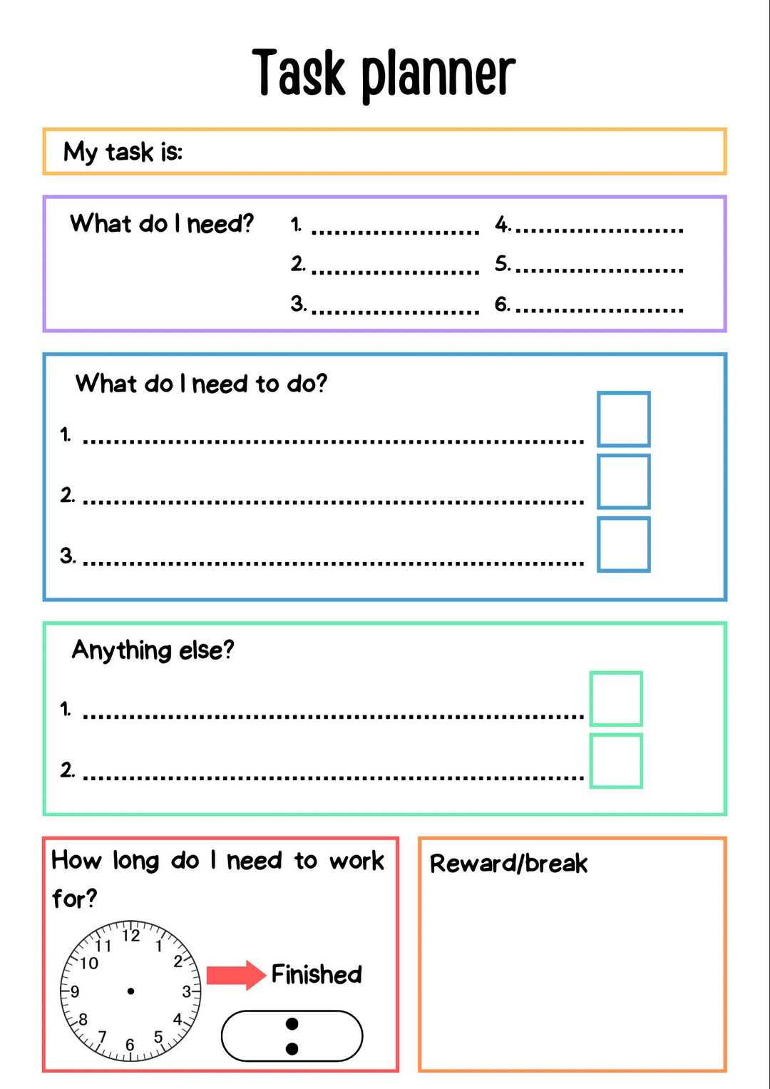 Task Planner for SEN Children: Visual Aid (digital Download) - Etsy