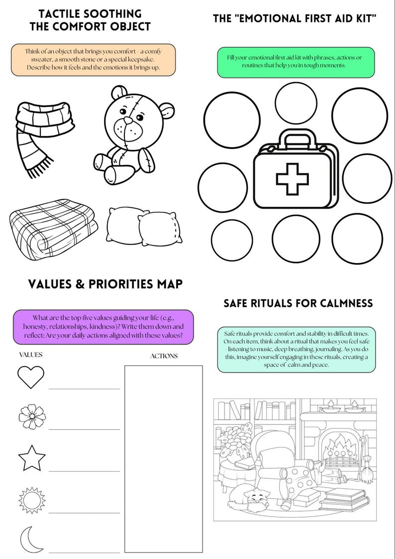 100 Creative Therapy Activities | Printable Art Therapy Worksheets - Etsy