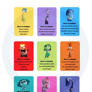 Inside Out 2 Emotions | Inside Out 2 Flashcards | Inside Out Coping - Etsy