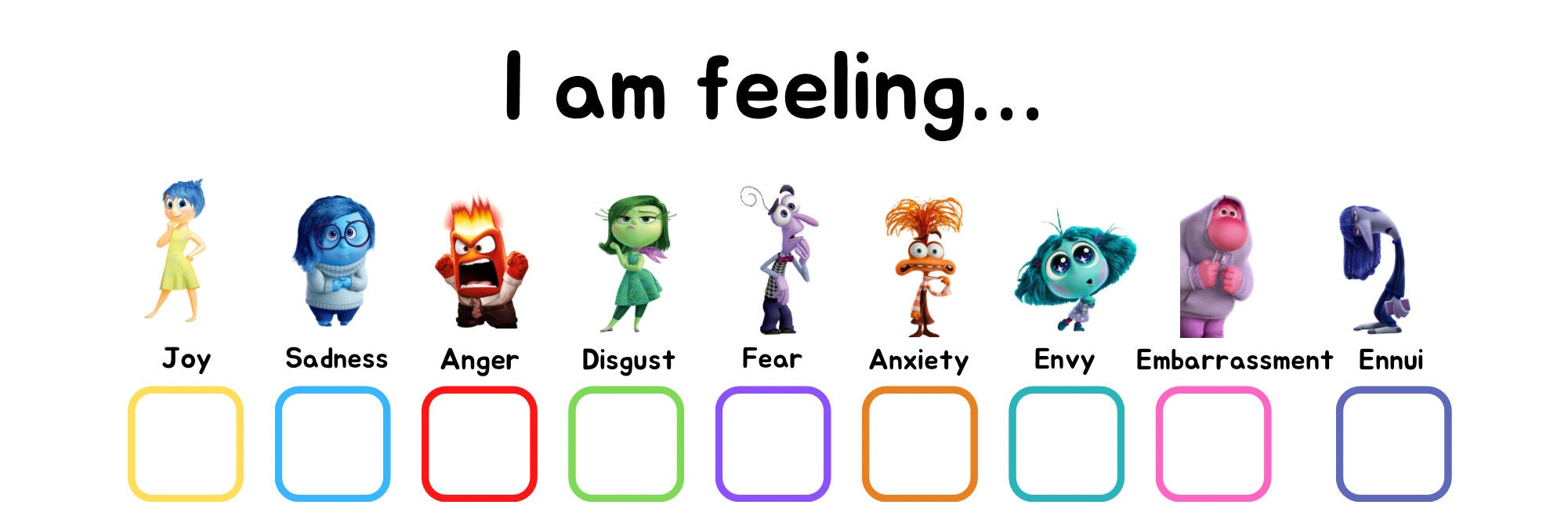 Inside Out 2 Emotions Check In - Etsy