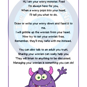The Worry Monster Poem - Etsy