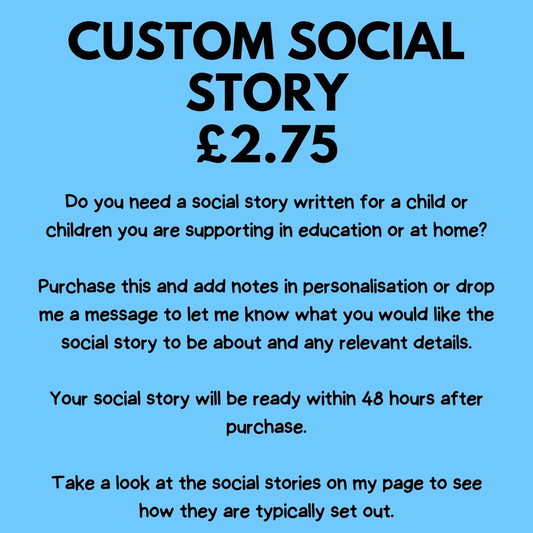 Custom Social Story Personalised Social Story Create Your - Etsy