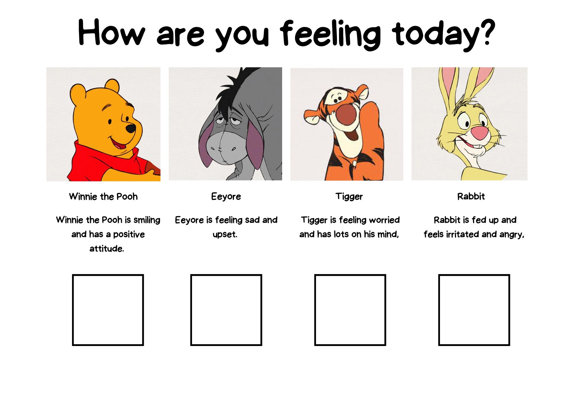 Emotion Check in Emotional Regulation School Winnie the Pooh Emotions ...
